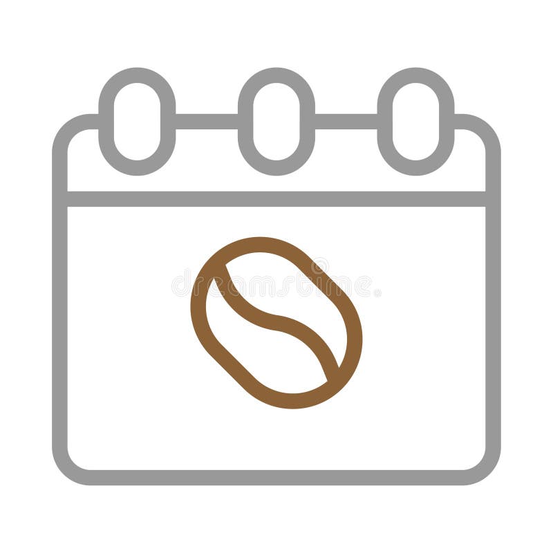 Coffee Bean Calendar Icon. Concept of Coffee of the Day, Special Event ...