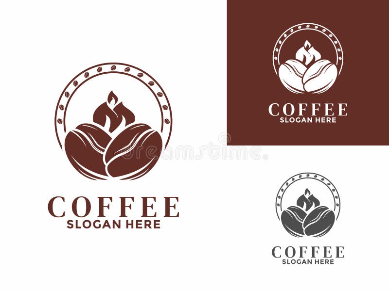 Coffee Bean with Circle Logo Design Template. Coffee Vintage Logo ...
