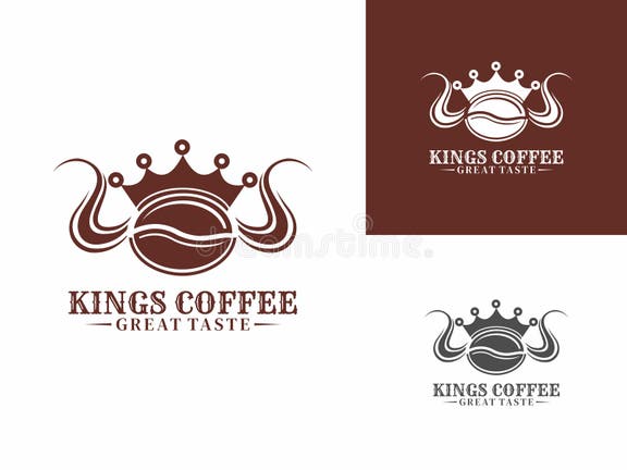 Coffee Bean Crown Logo Design Vector. Coffee Bean and Crown Logo ...