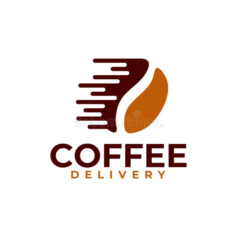 Coffee Bean Delivery Logo Design Stock Vector - Illustration of logo ...
