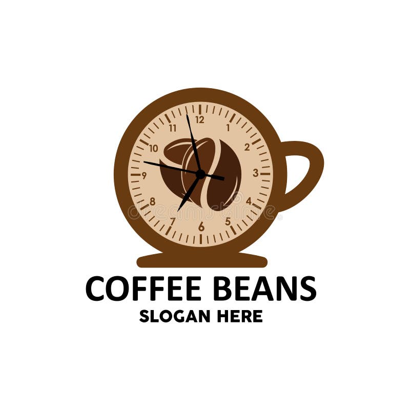 Coffee Bean Drink Logo Design in Brown Color Vector Illustration Stock ...