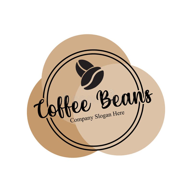 Coffee Bean Drink Logo Design in Brown Color Vector Illustration Stock ...