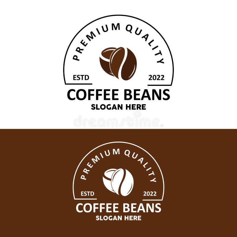 Coffee Bean Drink Logo Design in Brown Color Vector Illustration Stock ...