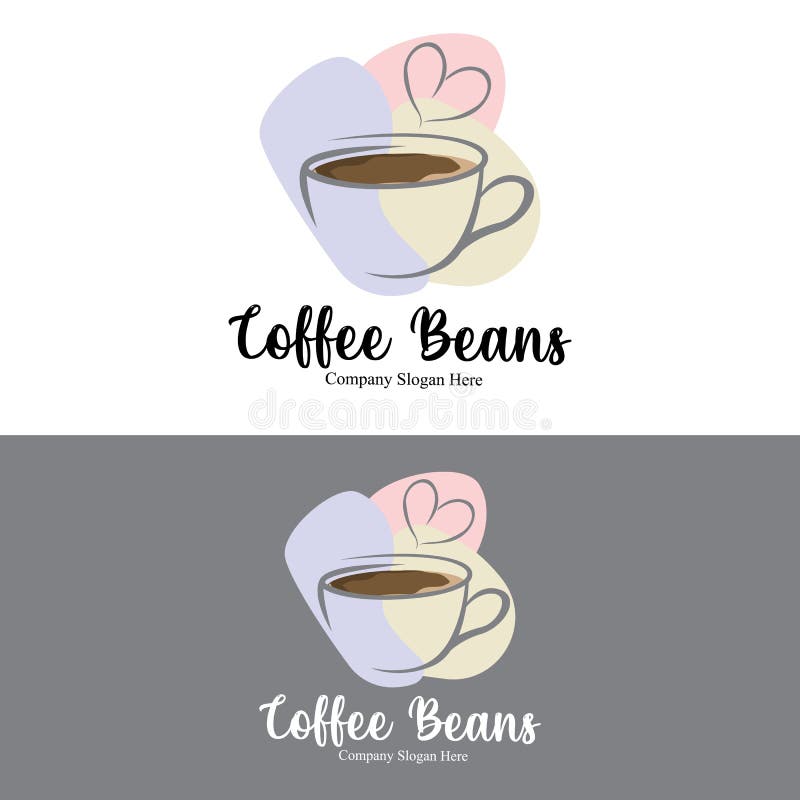 Coffee Bean Drink Logo Design in Brown Color Vector Illustration Stock ...