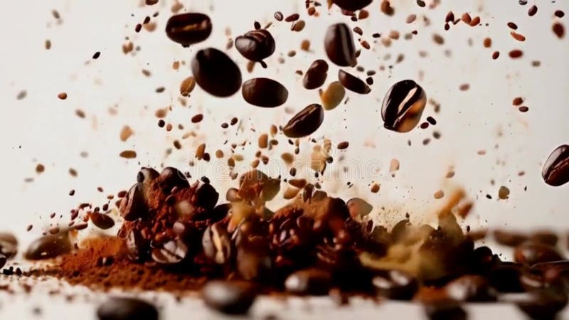 Coffee bean exploded stock footage. Video of bean, creating - 330143402