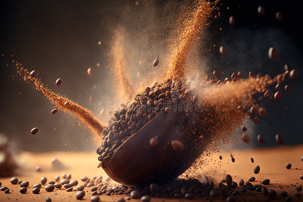 Coffee bean explosion stock illustration. Illustration of explosions ...