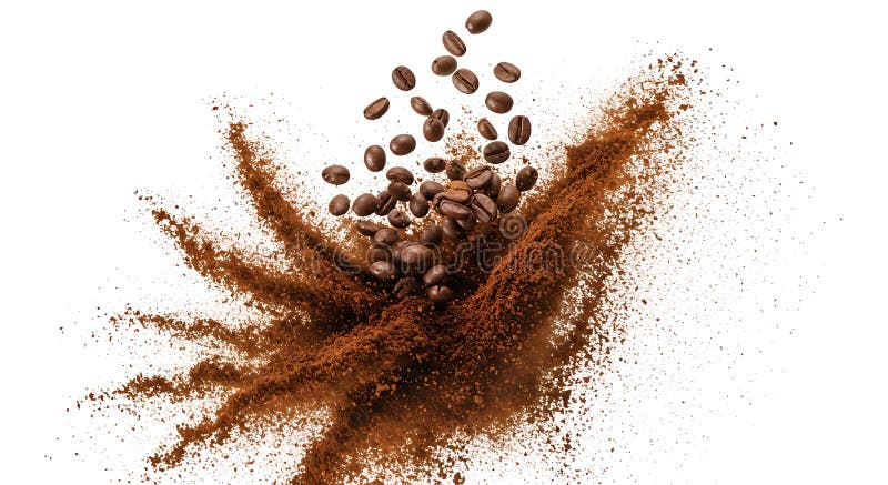 Coffee Bean Explosion: a Dynamic Brown Powder Burst Stock Illustration ...