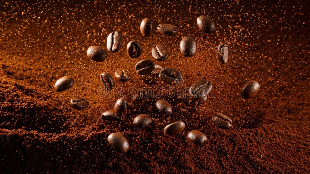 Coffee Bean Explosion stock illustration. Illustration of roasted ...
