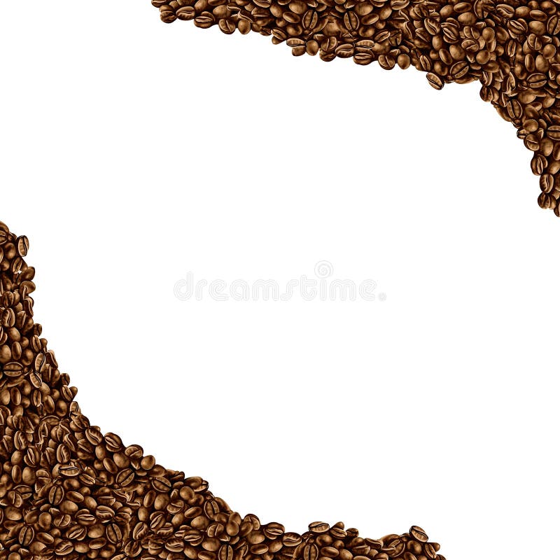 Coffee Bean Frame. Dark Brown Coffee Stock Photo - Image of plant ...