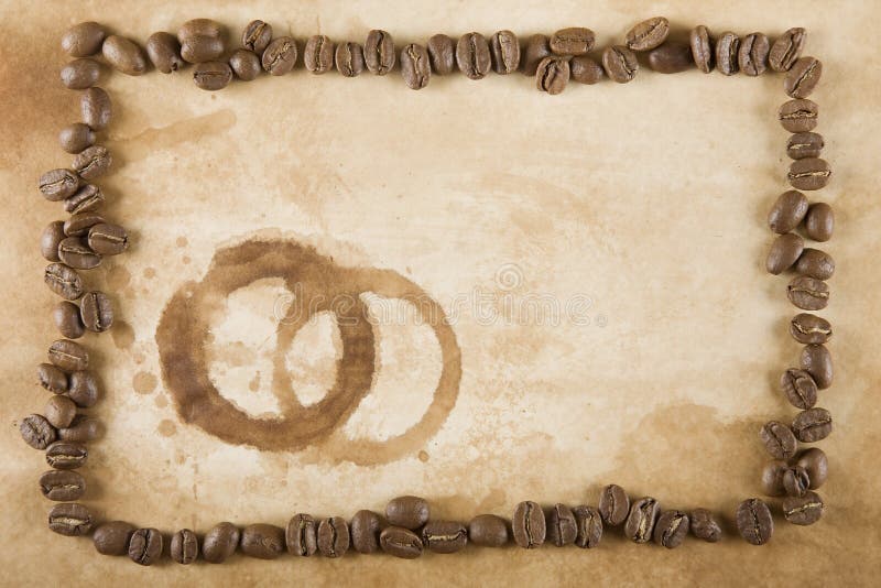 Coffee Bean Frame and Stain Stock Photo - Image of food, roasted: 12269950