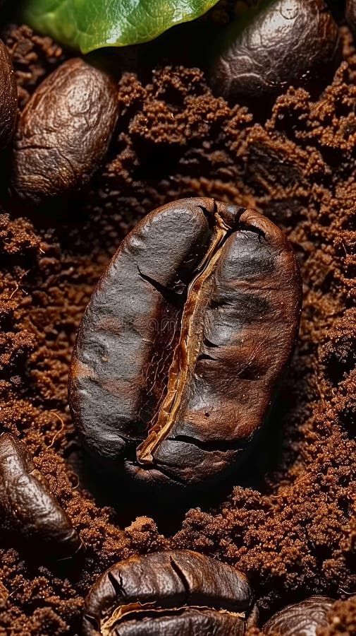 A Coffee Bean in the Ground. High Resolution. Stock Illustration ...