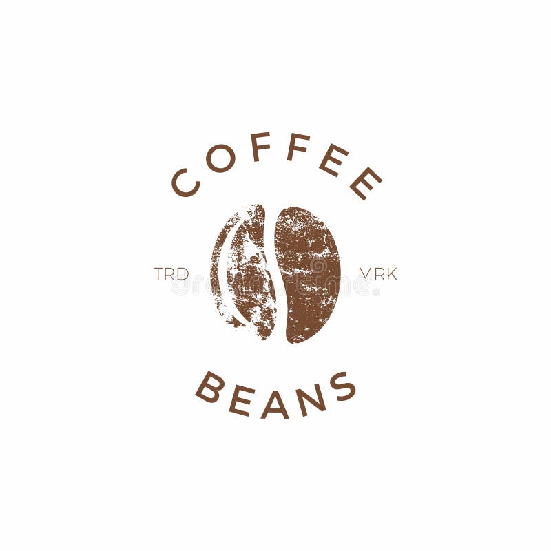Coffee Bean Grunge Logo Icon. Hot Drink Logo Stock Vector ...