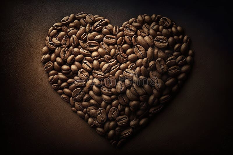 Coffee bean in heart shape stock photo. Image of heap - 271121094