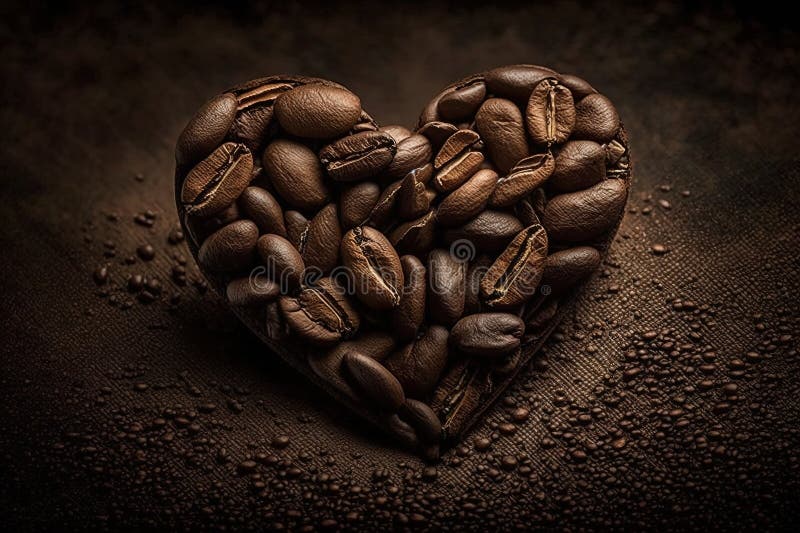 Coffee Bean in Heart Shape, AI Generated Stock Illustration ...