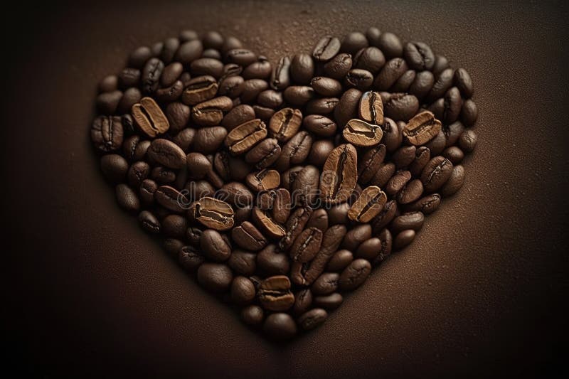 Coffee Bean in Heart Shape, AI Generated Stock Illustration ...