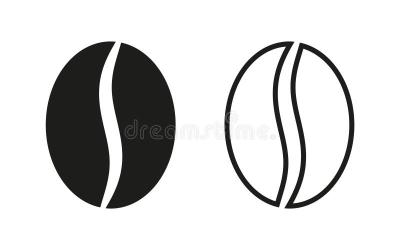Coffee Bean Icon. Coffe Grain Seed for Cafe. Black Brown Icon Isolated ...