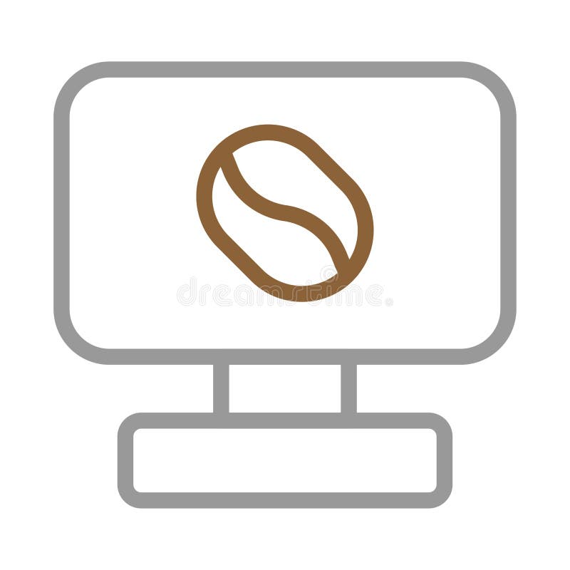 Coffee Bean Icon on Computer Screen. Concept of Online Coffee Shop and ...