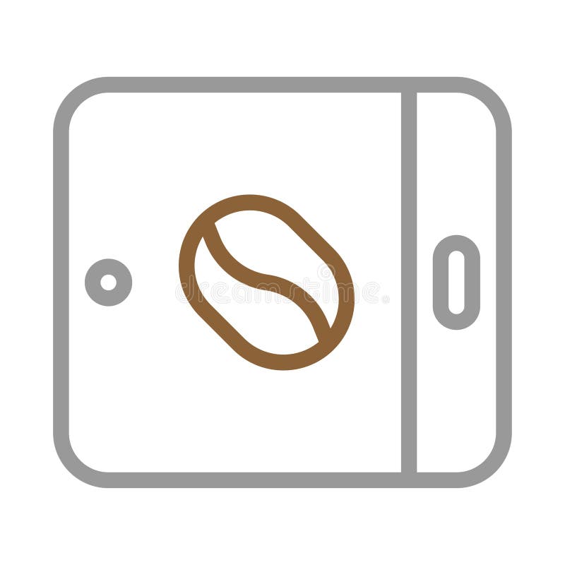 Coffee Bean Icon on Mobile Device Screen. Concept of Coffee Shop App or ...