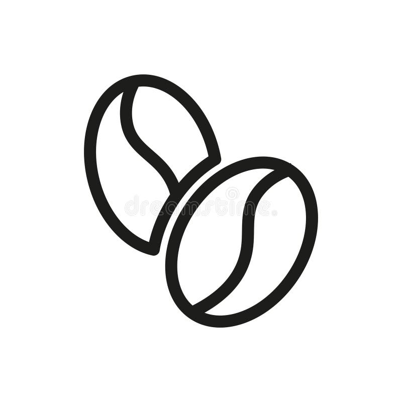 Coffee Bean Icon. Two Outlined Beans. Simple Black Design. Minimal ...