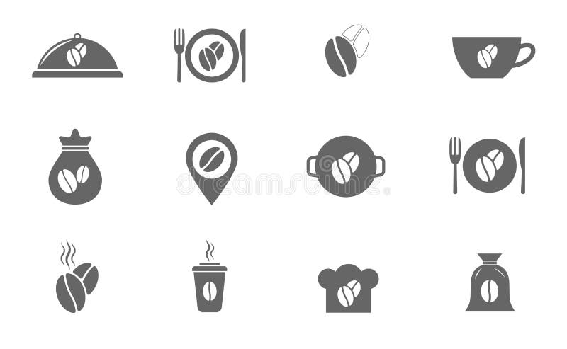Coffee bean icons stock illustration. Illustration of breakfast - 176355570