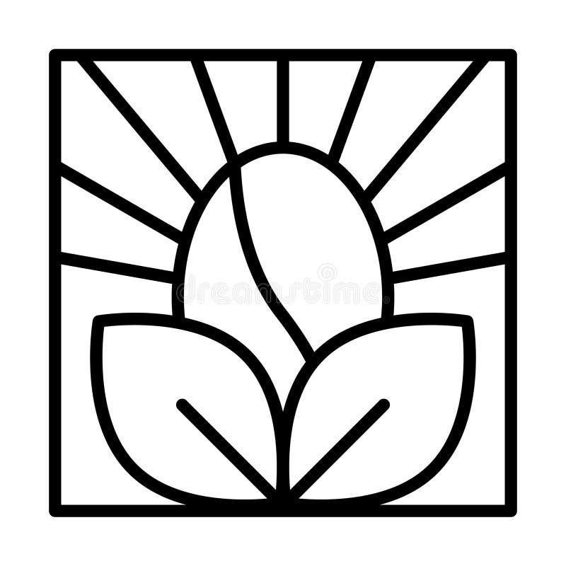 Coffee Bean and Leaves Luxury Icon. Flat Icon Design for Cafe Stock ...