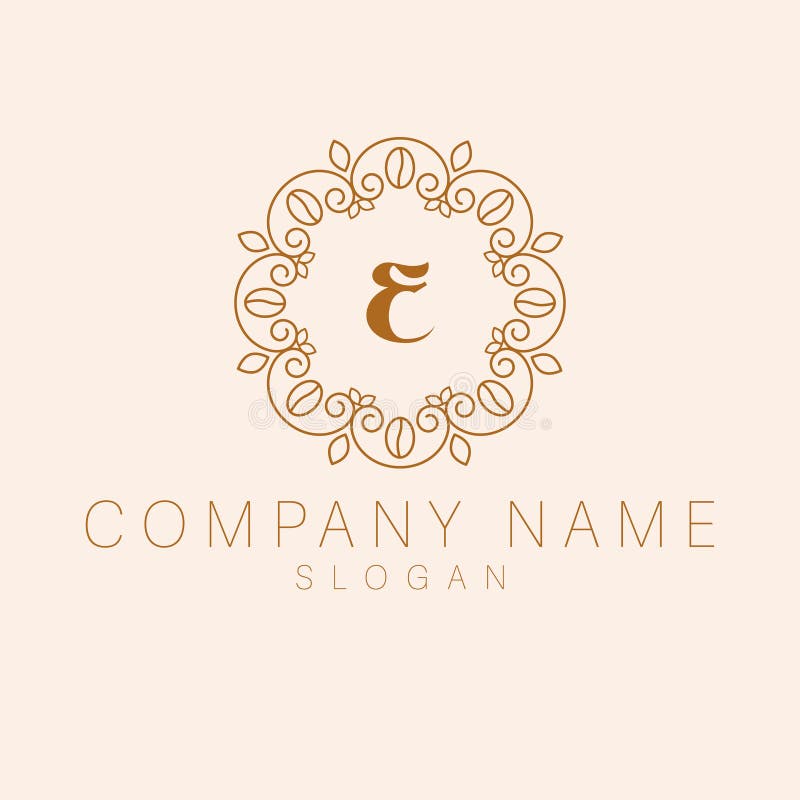Coffee Bean and Leaves Luxury Logo Template. Flat Logo Design for Cafe ...