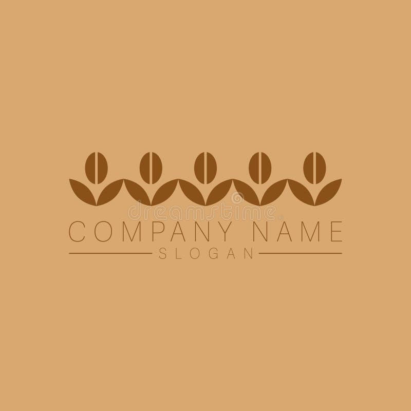 Coffee Bean and Leaves Luxury Logo Template. Flat Logo Design for Cafe ...