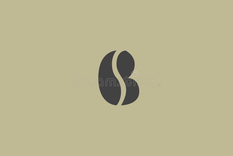 Coffee Bean Letter B Silhouette Logo Stock Vector - Illustration of ...