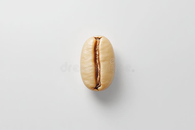 This Coffee Bean Lies on a Plain White Background, Highlighting Its ...
