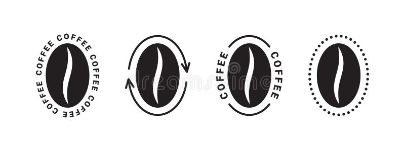 Coffee Bean Logos. Coffee Shop Labels Set Stock Illustration ...