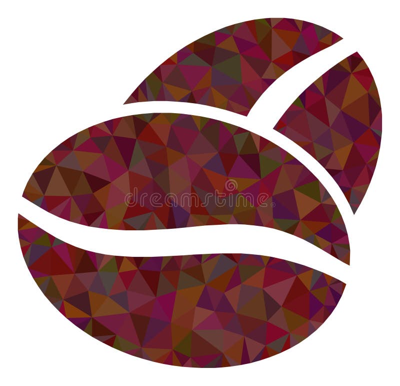 Coffee Bean Lowpoly Icon stock vector. Illustration of coffee - 220718359