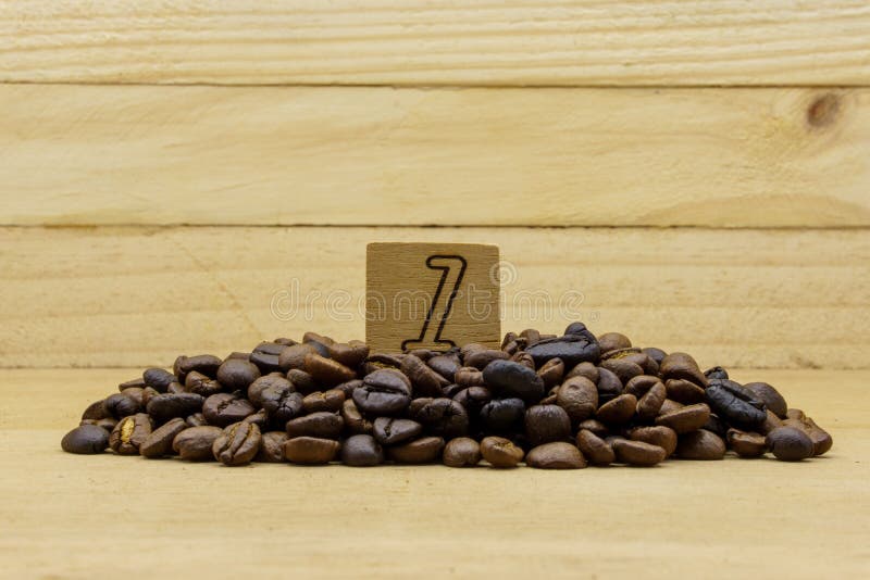 Coffee Bean and Number One Icon Stock Image - Image of table, shop ...