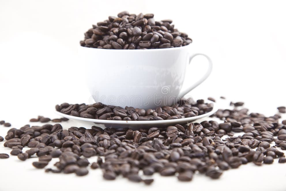 Coffee Bean Overflow stock photo. Image of fine, china - 13652962