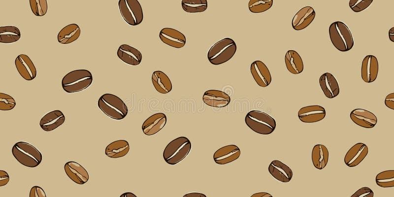 Coffee Bean Pattern. Vector Pattern with Coffee Beans Stock ...