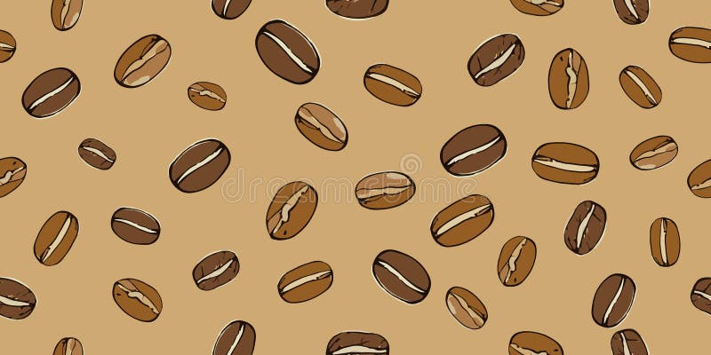 Coffee Bean Pattern. Vector Pattern with Coffee Beans Stock ...