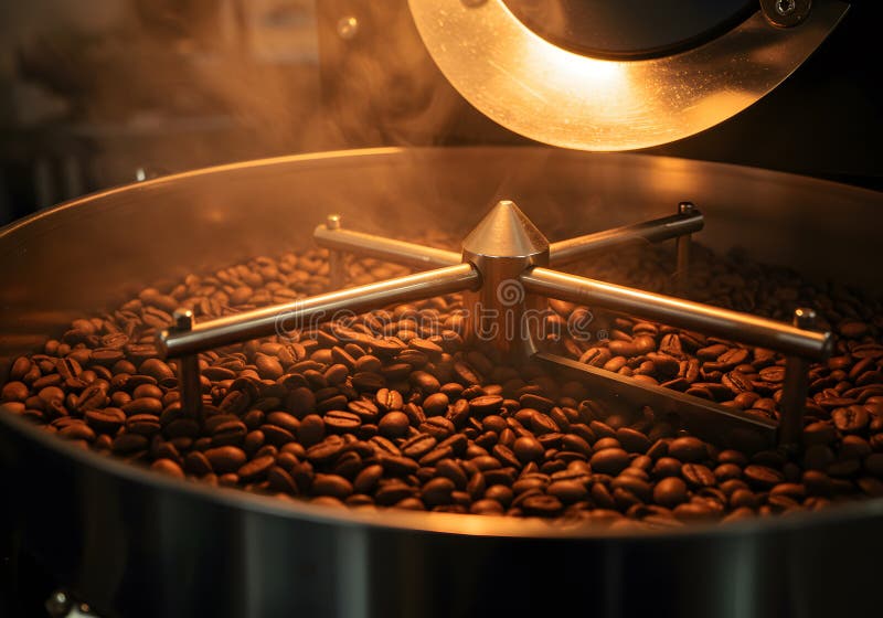 Coffee Bean Roasting Process Stock Illustration - Illustration of ...