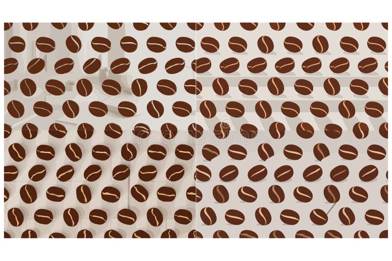 Coffee Bean Rows with White Copy Space for Coffee-themed Design Stock Vector - Illustration of ...