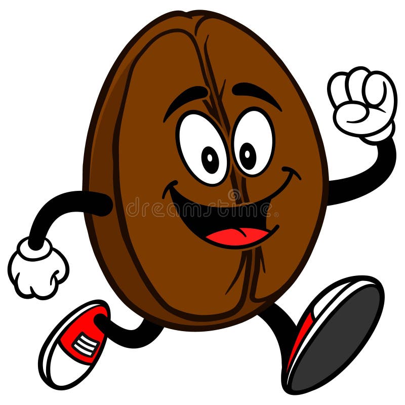 Coffee Bean Running stock vector. Illustration of characters - 58402287