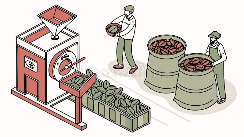 Coffee Bean Sorting Illustration Coffee Quality Control and Coffee ...