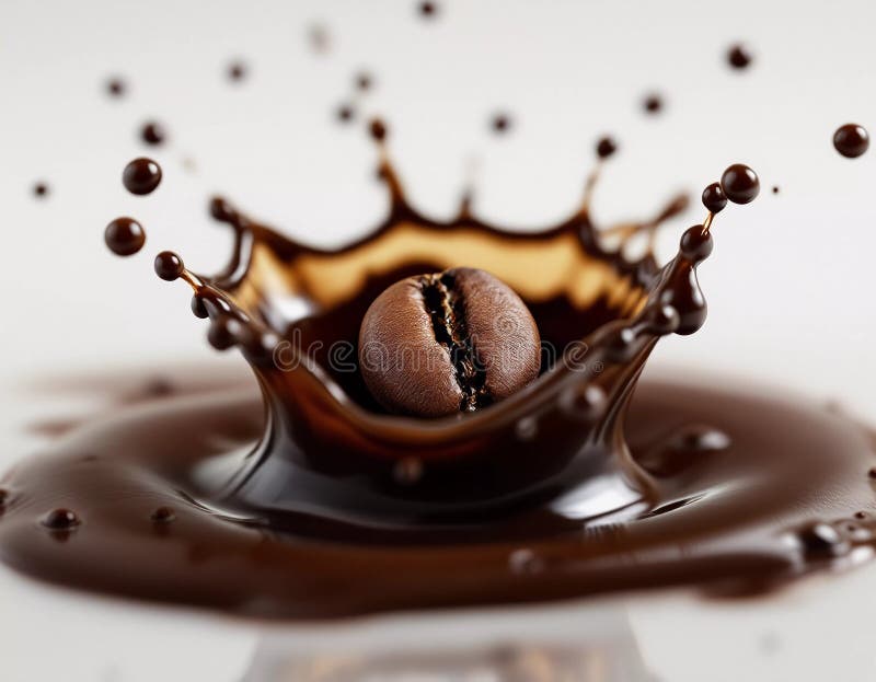 Coffee Bean Splash: a Dark and Rich Visual Delight Stock Illustration ...