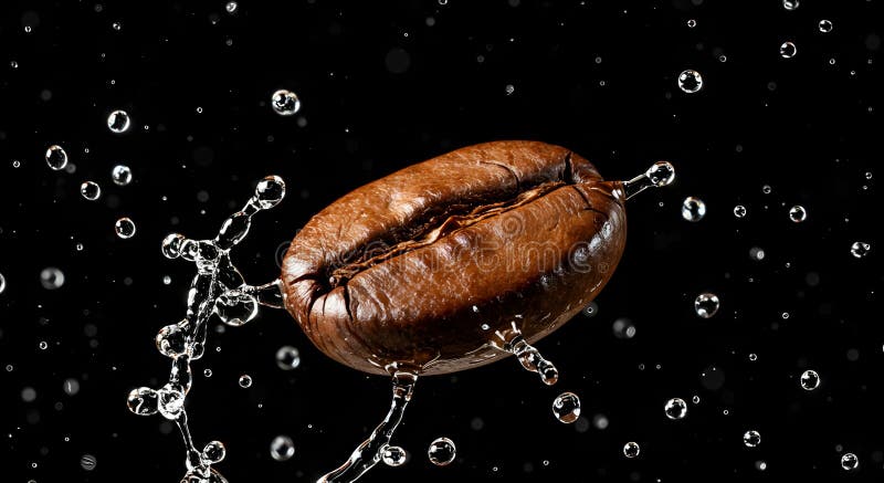 Coffee Bean Splashing Water Black Background Stock Photos - Free ...