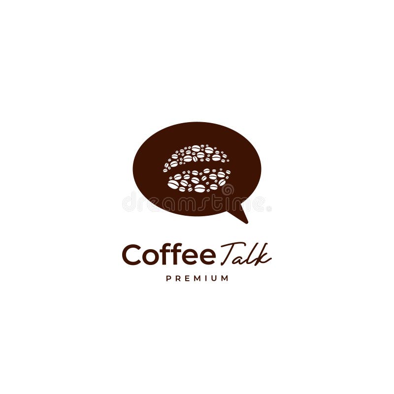 Coffee Bean Talk Logo with Bubble Speak Talk Icon Logo Template Stock ...