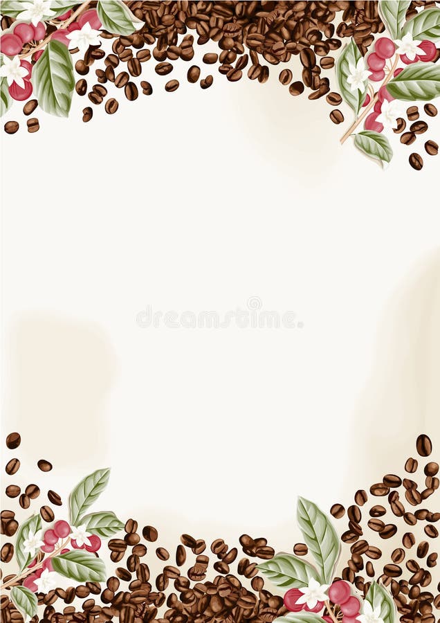 Background of coffee beans stock vector. Illustration of ingredient ...