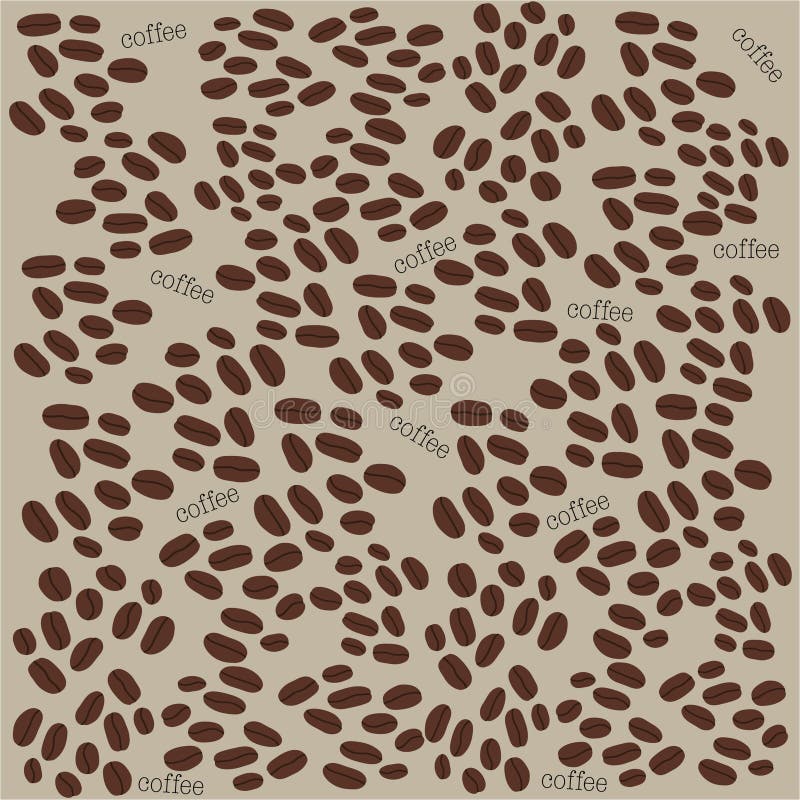 Coffee Beans Background Seamless Pattern Hand Drawn Stock Vector ...