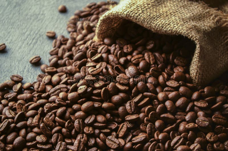 Coffee Beans in a Bag. Fragrant Coffee Beans Stock Photo - Image of ...