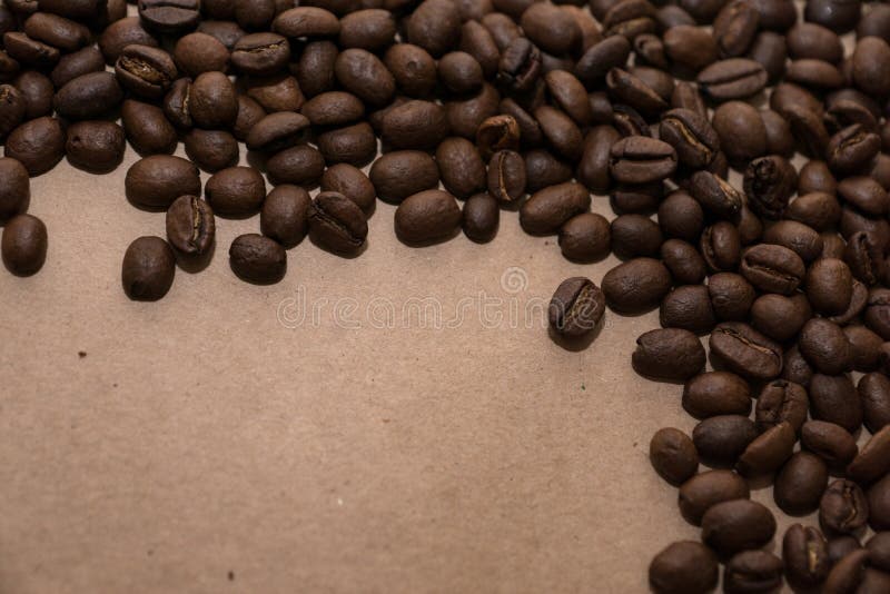 Coffee Beans on a Beige Background Stock Photo - Image of beige, black ...