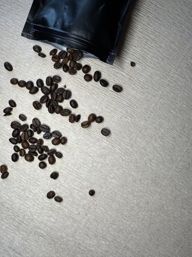 Coffee Beans on Beige Surface Stock Image - Image of caffeine, morning ...