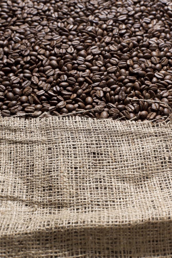 Coffee Beans in a Big Canvas Bag Stock Photo - Image of texture ...
