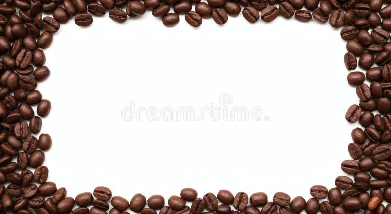 Coffee Beans Border Frame on White Background for Text or Design Stock ...