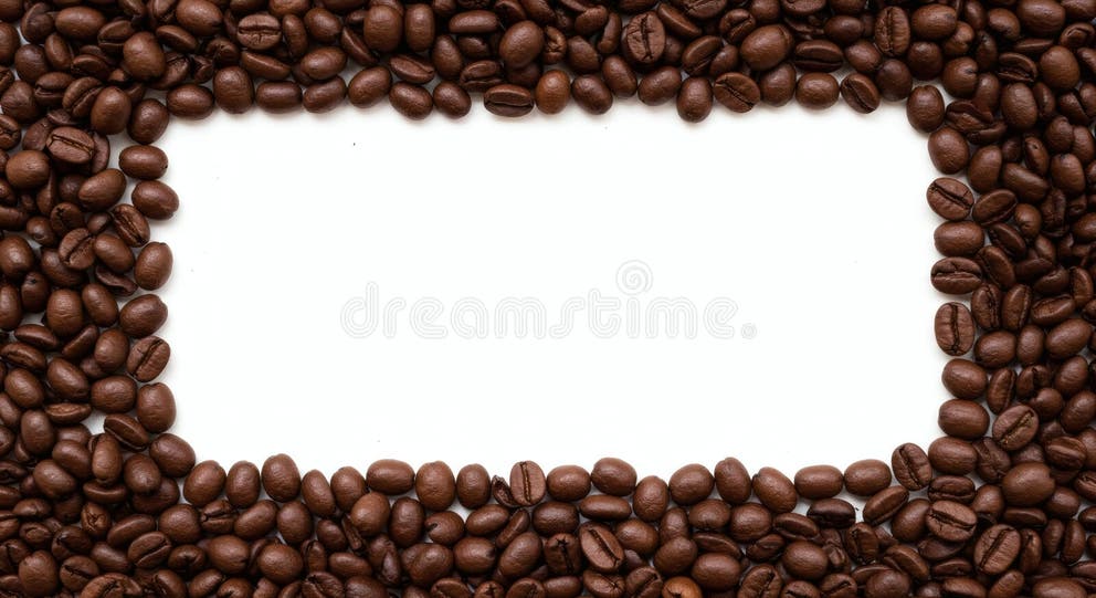 Coffee Beans Border Framing White Space for Text or Design Stock Photo ...